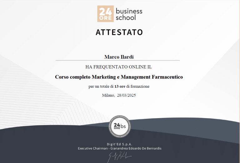 Master in marketing e management farmaceutico di 24 ore Business School